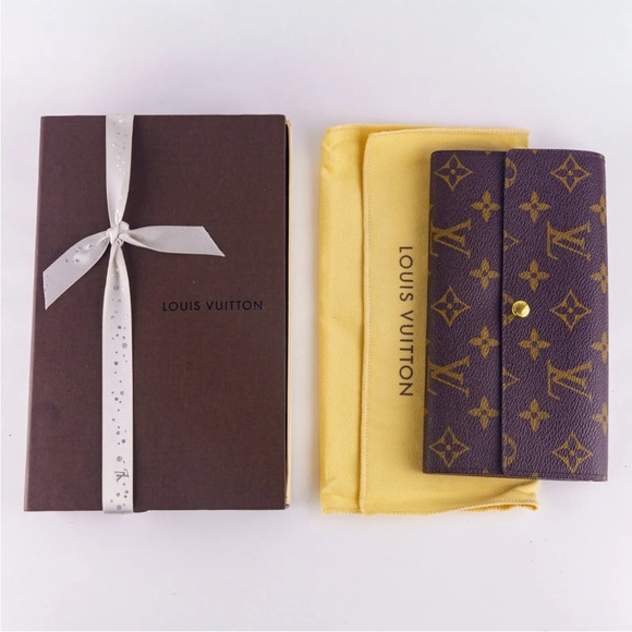 Louis Vuitton | Bags | Louis Vuitton Lv Long Wallet Monogram 74x42in Portefeuil Sarah With Box ...
